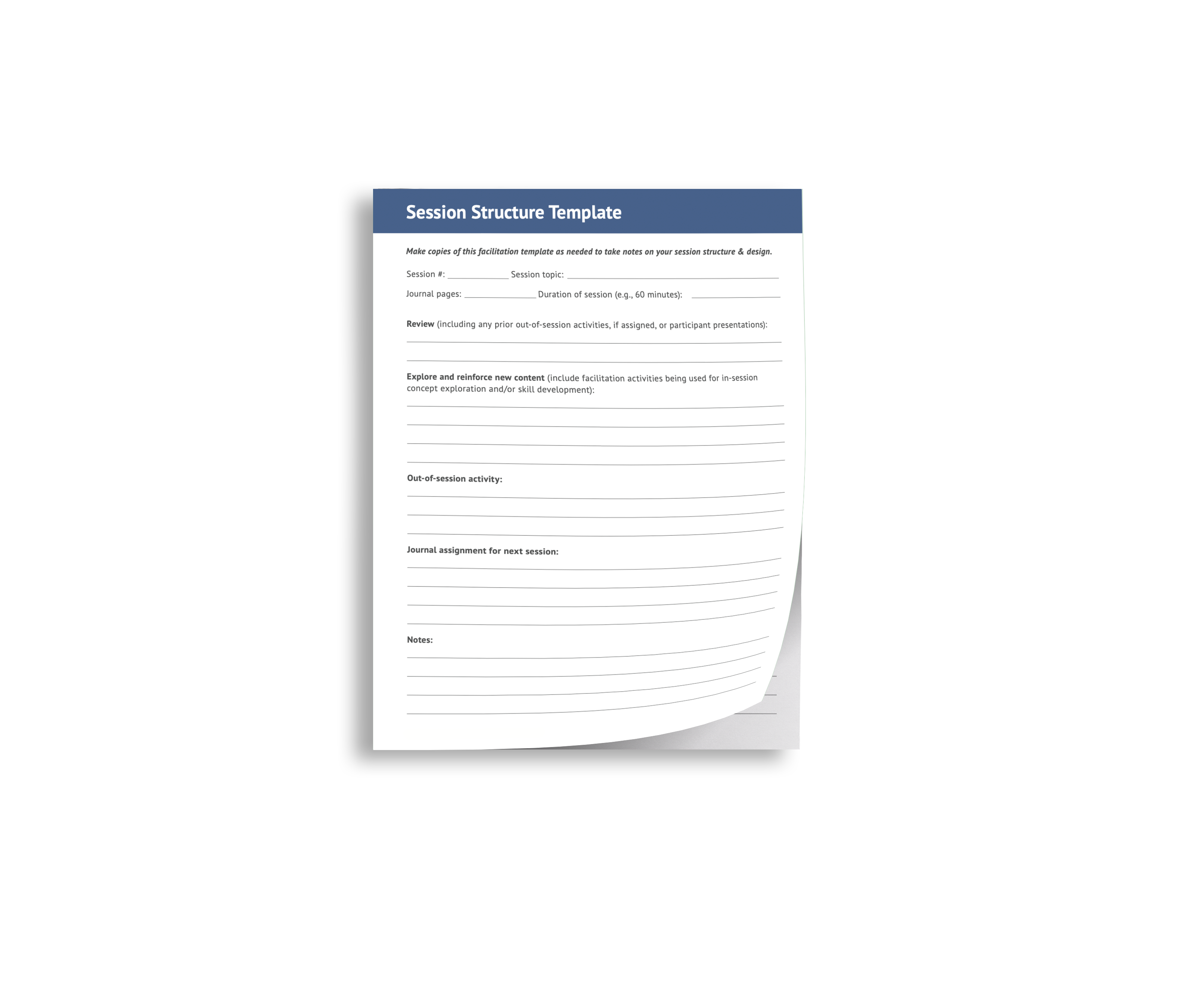 thumbnail for Session Planning Template - Interactive Journaling